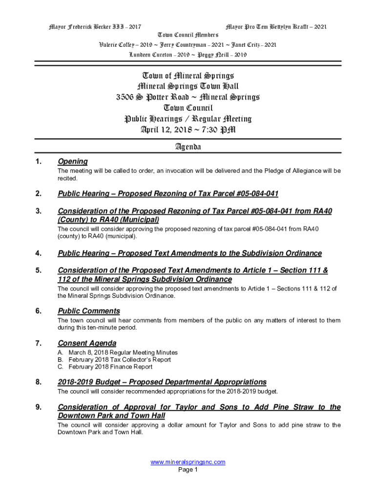 Fillable Online Public Hearing Proposed Rezoning of Tax Parcel #05-084 ...
