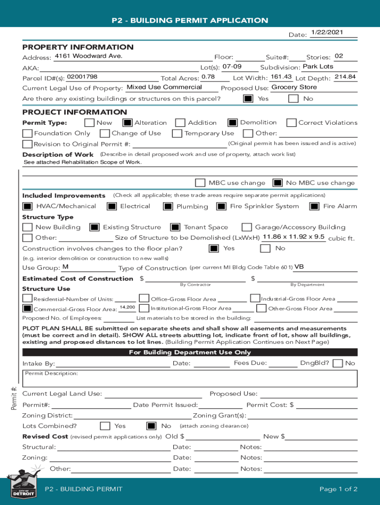 Fillable Online P2 - BUILDING PERMIT APPLICATION Fax Email Print ...