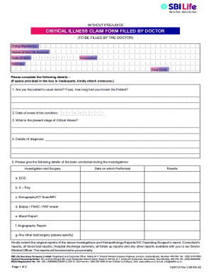 Fillable Online Critical Illness Claim Form - ManhattanLife Client ...