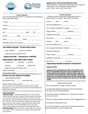 Fillable Online 11 Night Italy Turkey and Greek Islands Cruise on ...