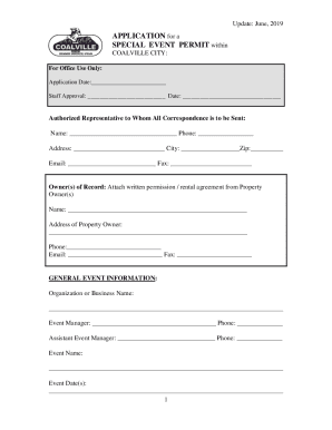Fillable Online Application for Special Event Permit - City of Valley ...