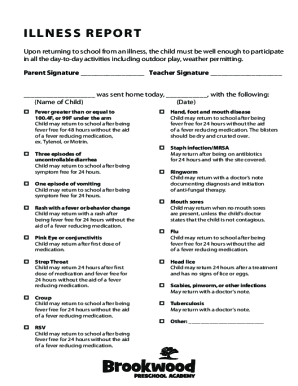Fillable Online illness report Fax Email Print - pdfFiller
