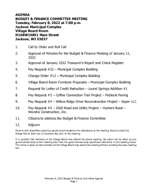 Fillable Online Quarterly Budget Planning Meeting Agenda Template ...