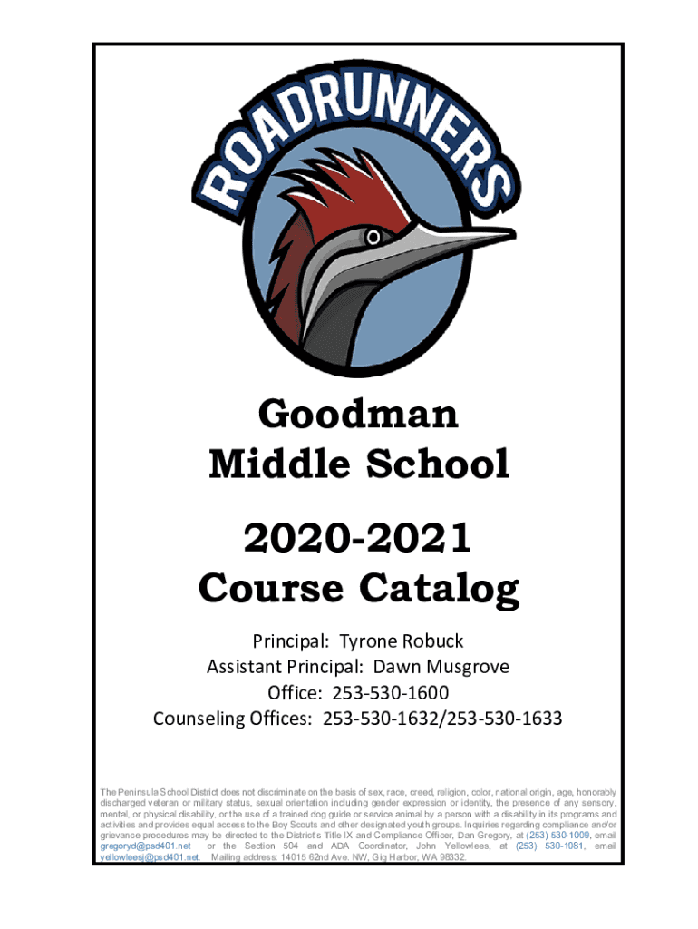 Fillable Online Goodman Middle School - Peninsula School District Fax ...