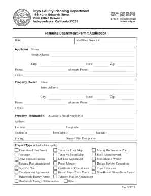 Fillable Online 2018 Planning Department Permit Application Packet ...