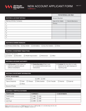 Fillable Online New Account Form for Entity Authorized Legal ...