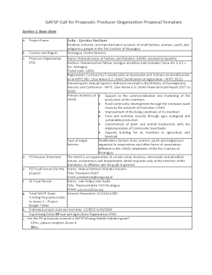 Fillable Online Call for Proposals: Global Alliance for Food Security Producer ... Fax Email ...