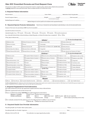 Fillable Online WIC Formula PolicyMedina County Health Department Fax ...