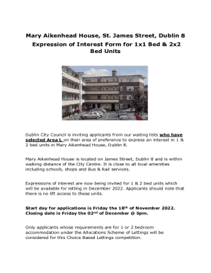 Fillable Online Mary Aikenhead House, Blocks A-D James's Street, Basin ...