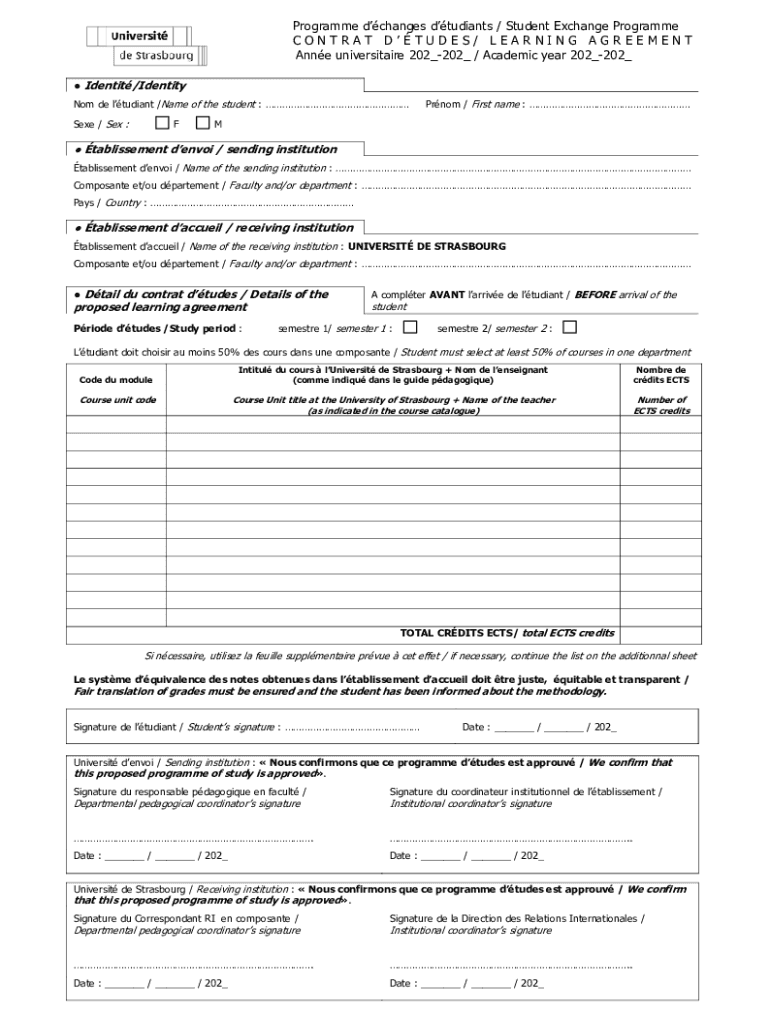 Remplissable En Ligne Programme d'changes d'tudiants / Student Exchange ... Fax Email Imprimer ...