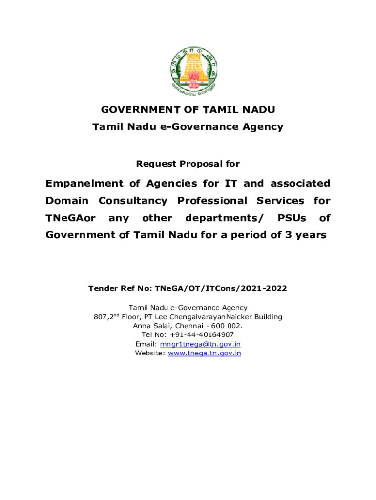 Fillable Online Empanelment of Agencies for Data Entry for TNeGA or any ...