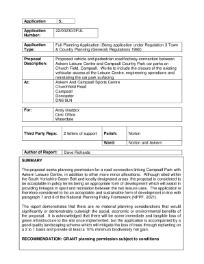 Fillable Online doncaster moderngov co Full Planning Application (Being ...