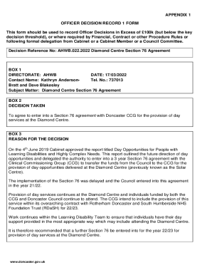 Fillable Online doncaster moderngov co Decision - Compulsory Purchase ...