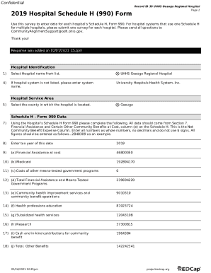 Fillable Online odh ohio THE MERCY HOSPITAL INC - Form 990, Schedule H ...