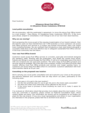 Fillable Online Plans to move Post Office and extend opening Fax Email ...