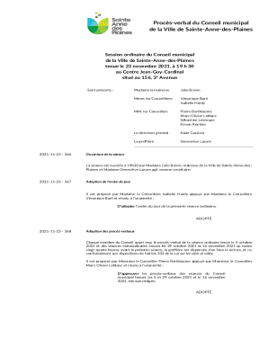 Remplissable En Ligne Procs-verbal du Conseil municipal de la Ville de Sainte-Anne ... Fax Email ...