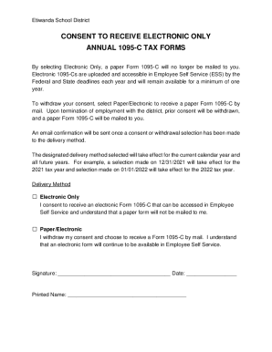 Fillable Online Sample Employee E-Mail and PDF Consent Form for 1095-C ...