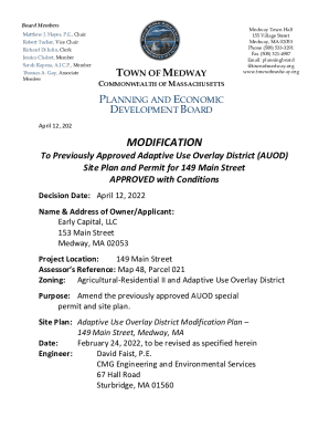 Fillable Online MODIFICATION - Town of Medway Fax Email Print - pdfFiller