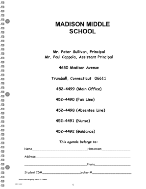 Fillable Online MADISON MIDDLE SCHOOL - the Trumbull Public Schools Fax ...
