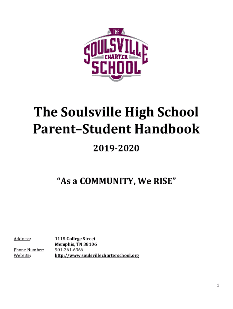 Fillable Online The Soulsville High School ParentStudent Handbook Fax ...