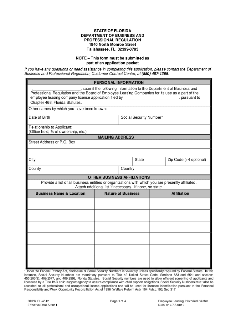 Fillable Online DBPR CPA 5011-1 Request for Change of Status Fax Email Print - pdfFiller