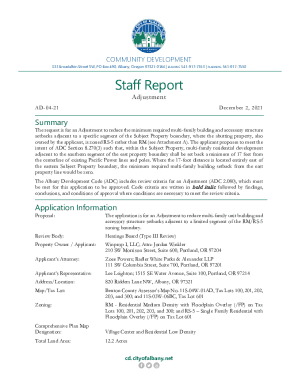 Fillable Online Staff Report - Adair Village Fax Email Print - pdfFiller