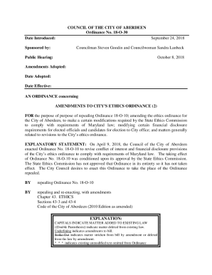 Fillable Online Ordinance No. 18-O-30, Amendments to the City's Ethics ... Fax Email Print ...