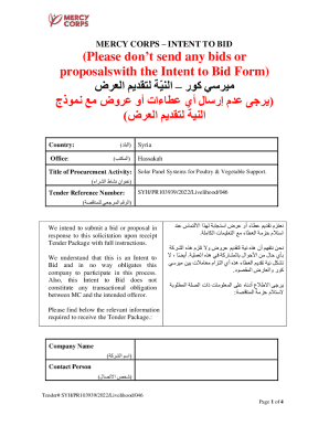 Fillable Online Intent To Bid Form - Ver 1.0.docx Fax Email Print ...