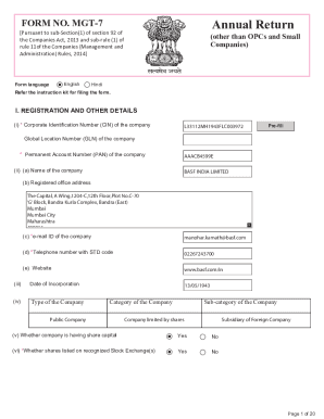 Fillable Online Annual Return Form 2021-22 Fax Email Print - pdfFiller