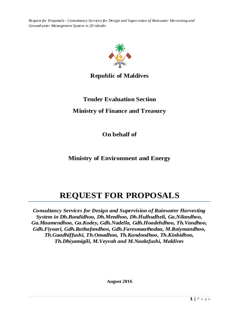 Request for Proposals - Consultancy Services for Design and Supervision ...