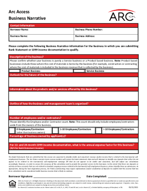 Fillable Online Arc Access Business Narrative Fax Email Print - pdfFiller