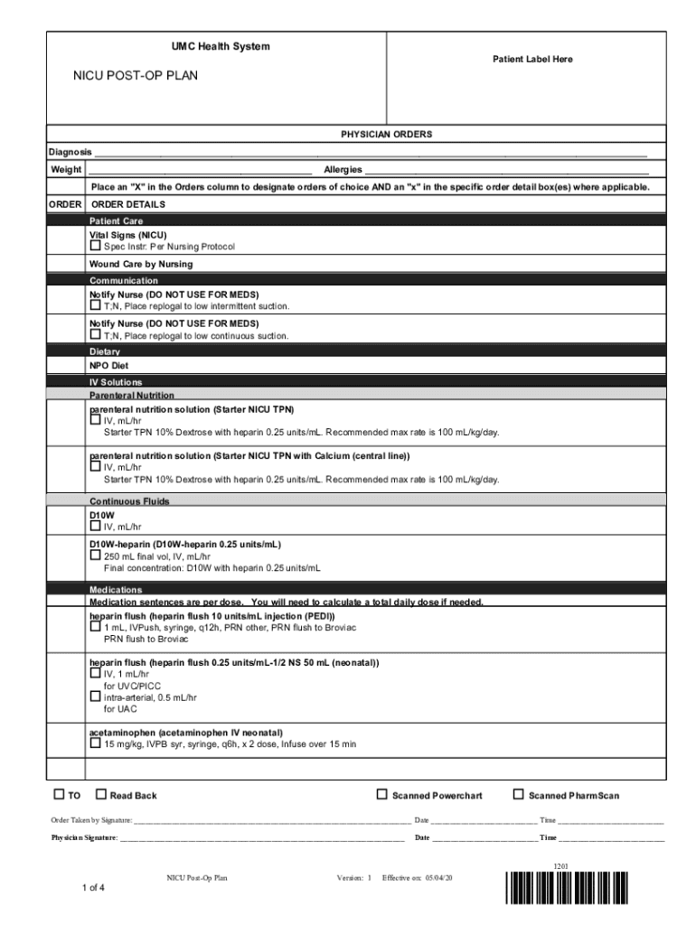 Fillable Online Phase: Diagnostic/Pre-Op Orders - UMC Health System Fax ...