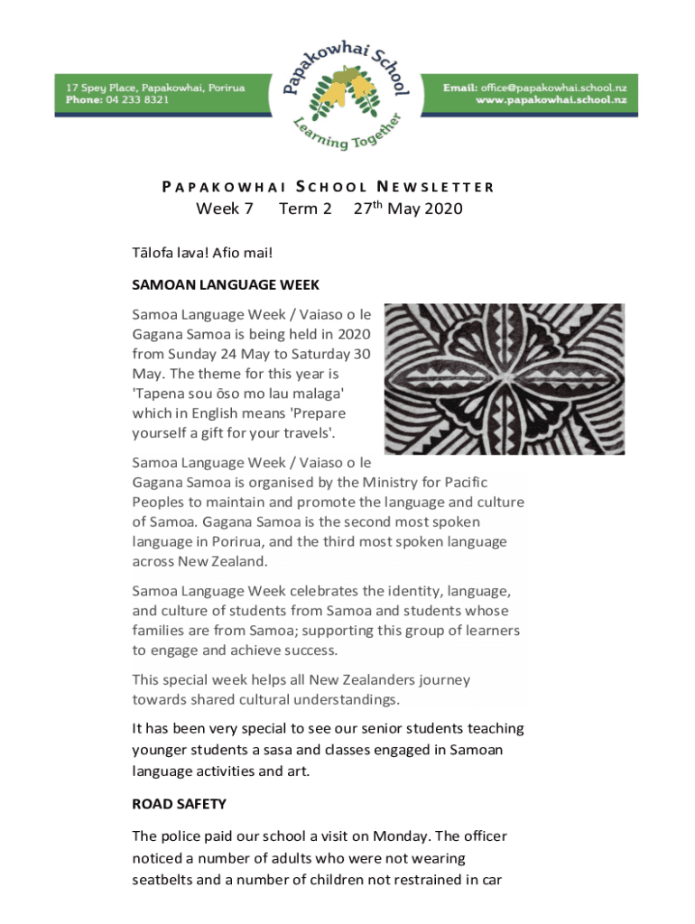 Fillable Online Tlofa lava! Afio mai! Samoa Language Week / Vaiaso o le ...