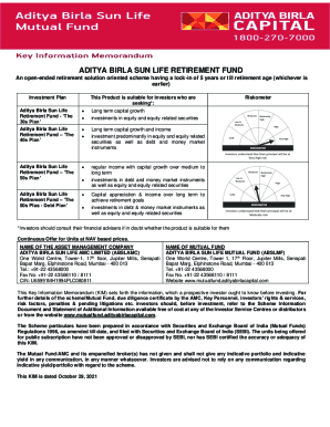 Fillable Online Aditya Birla Sun Life Retirement Fund - The 50s Plus ...