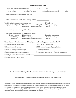 Fillable Online Assessment Form Fax Email Print - pdfFiller