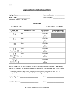 Fillable Online Work Schedule Approval Sample Clauses - Law Insider Fax ...