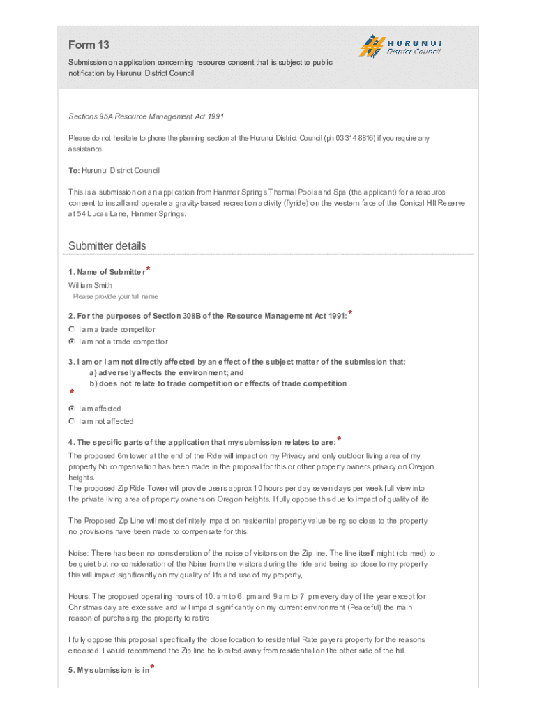 Fillable Online To Publicly Notify or Not? (Section 95A) - Quality Planning Fax Email Print ...