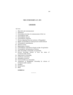 Fillable Online THE PAKISTAN CITIZENSHIP ACT, 1951 - Bangladesh Code ...