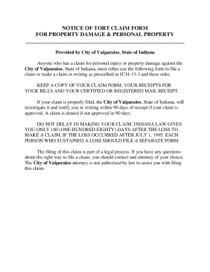 Fillable Online Pursuant to NJSA-59:8-6, this Notice of Tort claim form ...