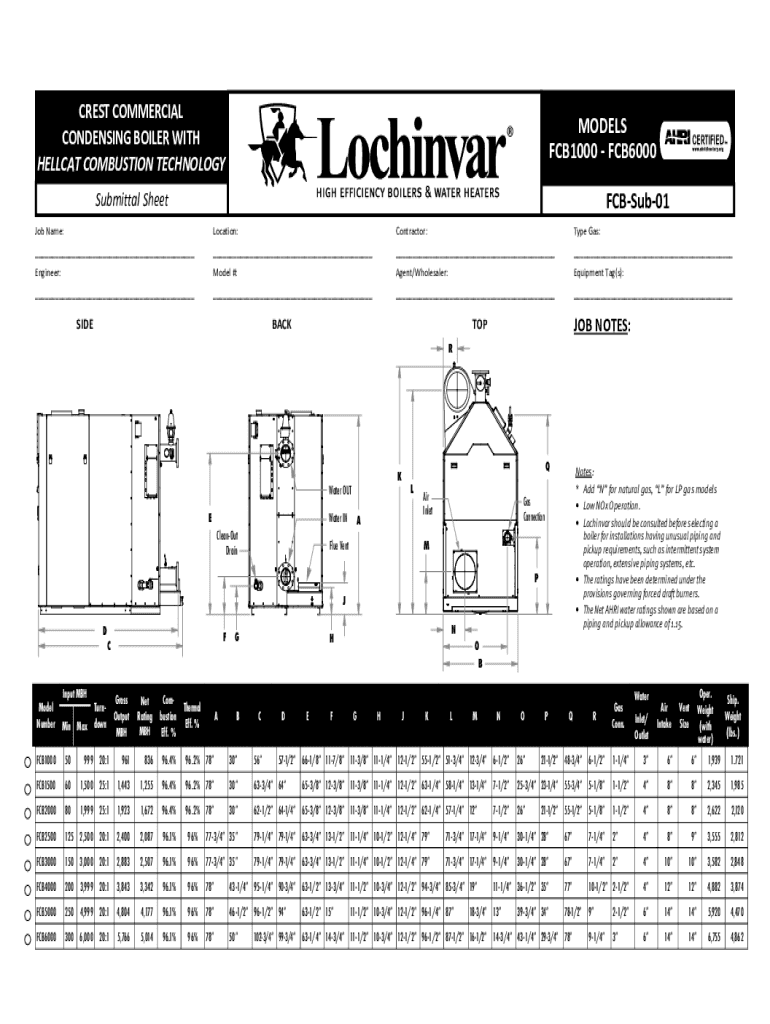 Fillable Online Lochinvar's new CREST commercial boilers with Hellcat ...
