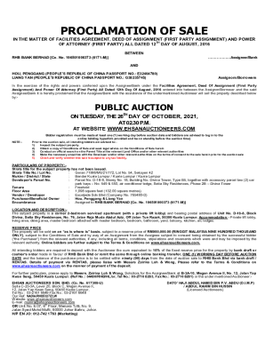 Fillable Online Proclamation of Sale: Public AuctionPDFAssignment (Law ...