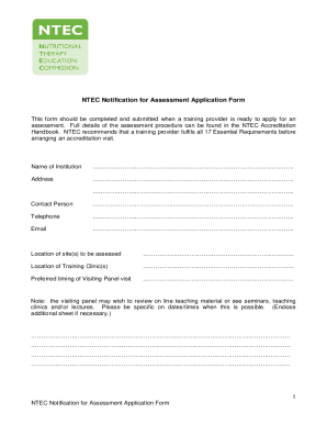 Fillable Online nteducationcommission org NTEC Notification for ...