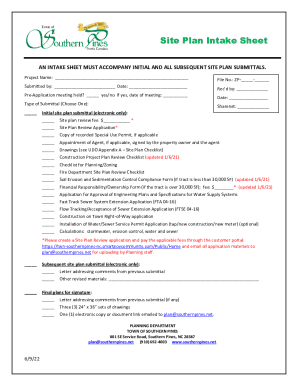 Fillable Online Site Plan Intake Sheet Fax Email Print - pdfFiller