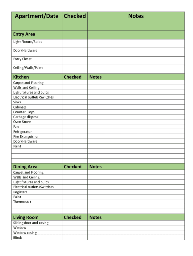 Fillable Online Apartment Inventory Inspection Report Fax Email Print ...