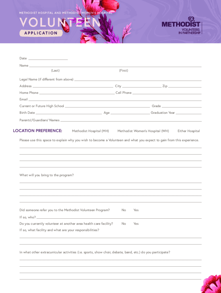 Fillable Online I am interested in volunteering in the following areas ...