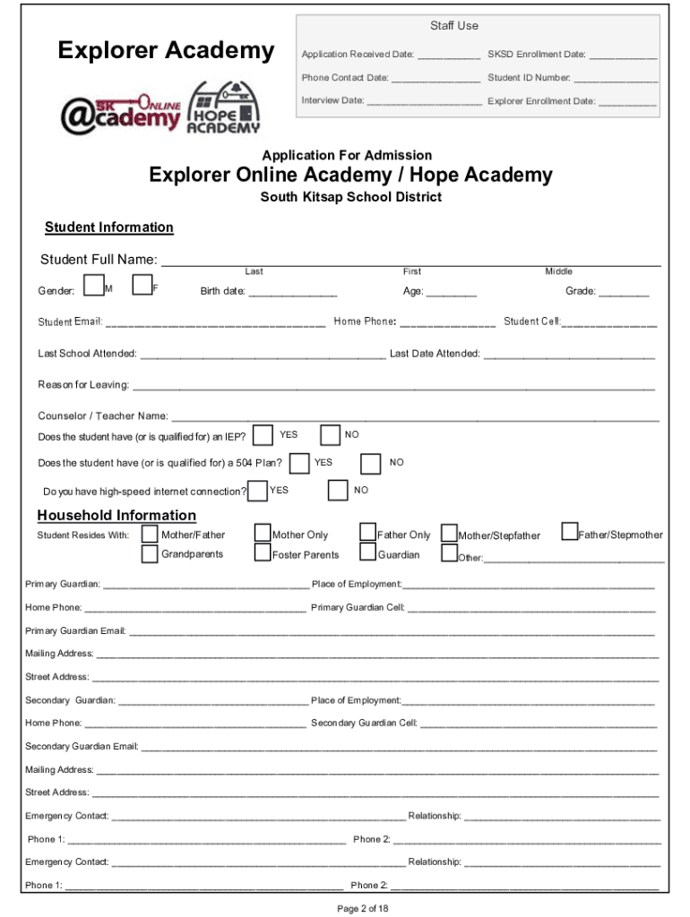 Fillable Online Marcus Whitman Middle School, South Kitsap School ...