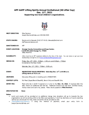 Fillable Online Powerlifting Competition Attempt Calculator & Meet ...