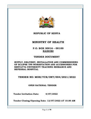 Fillable Online Tender Invitation Notice Fax Email Print - pdfFiller