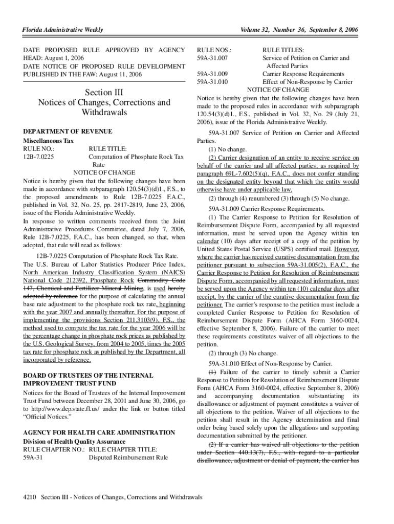 Fillable Online A Pocket Guide to Florida's Administrative Procedure ...