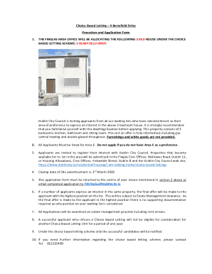 Fillable Online Choice Based Letting system for social housing ...